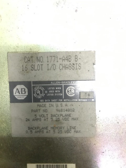 1771-A4B 16 Slot I/O Chassis