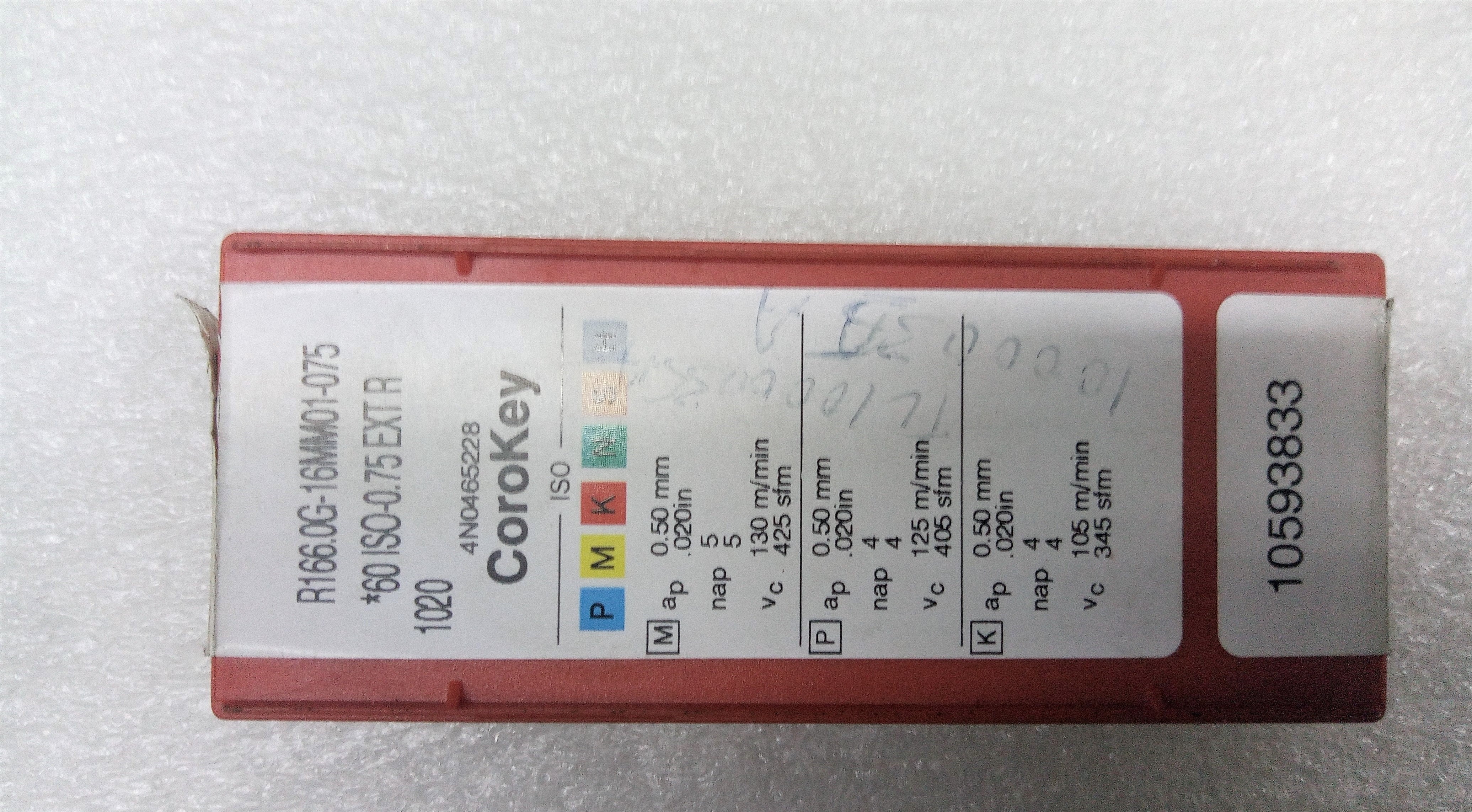 CARBIDE INSERT; THREADING; EXTERNAL; R166.0G-16MM01-075 1020; SANDVIK